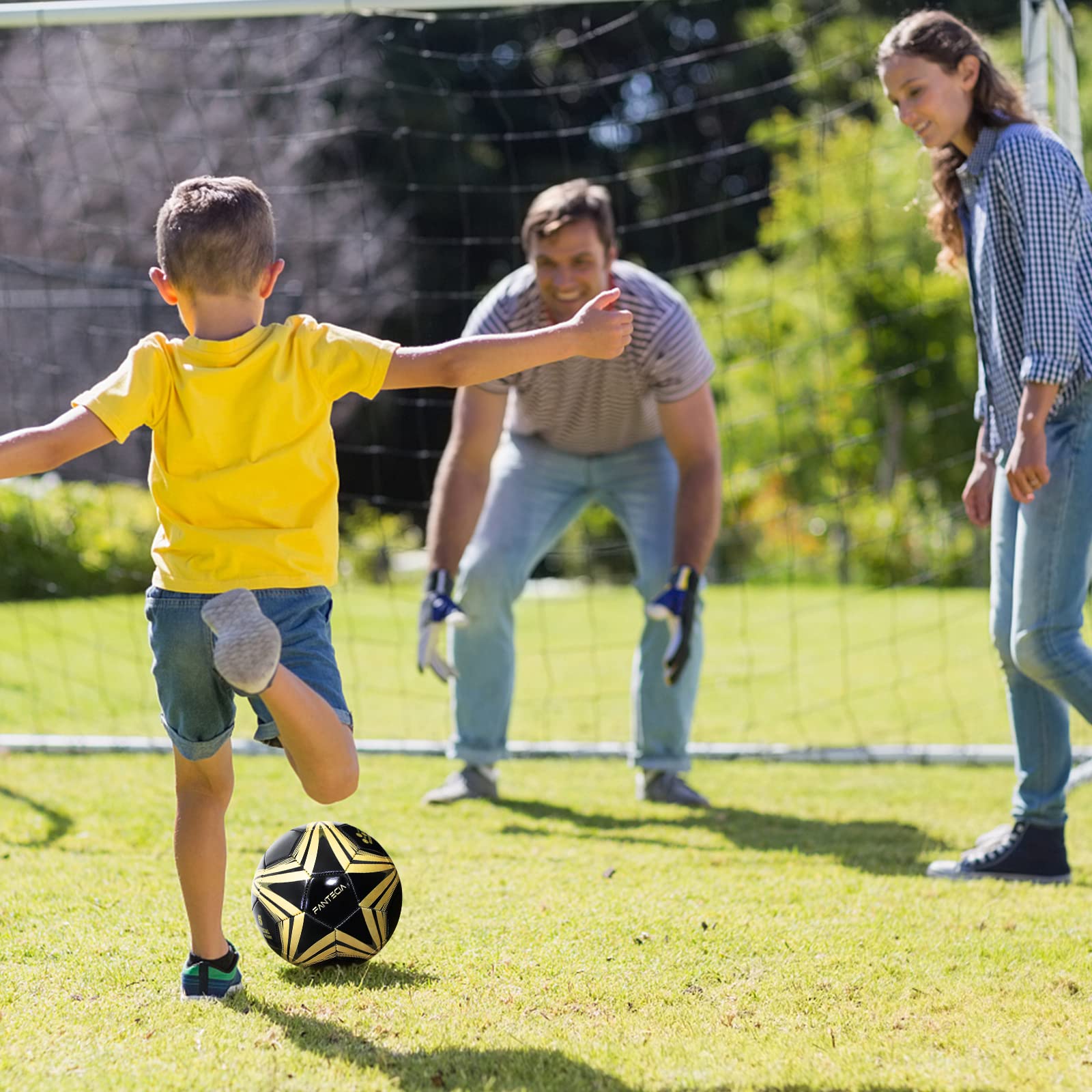 Fantecia Unisex Size 5 Soccer Ball, Official Match Weight Futsal Ball, Professional Outdoor/Indoor Soccer Ball with Pump for Youth & Adult.