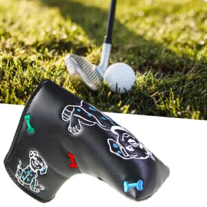 JENPECH Golf Head Cover Dust-Proof Water-Proof Accessory Dog Bone Golf Mallet Putter Head Covers Golf Thick Synthetic Leather Golf Iron Head Covers Set Headcover Fit All Brands White