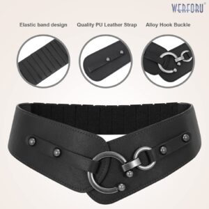 WERFORU Women Vintage Wide Elastic Thick Stretch Belt with Interlock Buckle for Dress Halloween