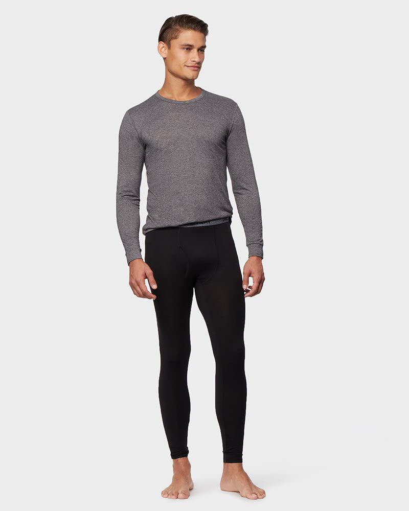 32° Degrees Men's Lightweight Baselayer Legging | Form Fitting | 4-Way Stretch | Thermal, Black, Medium