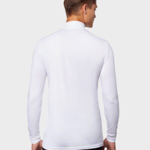 32 Degrees Men's Lightweight Baselayer Mock Top | Long Sleeve | Form Fitting | 4-Way Stretch | Thermal, White, X-Large