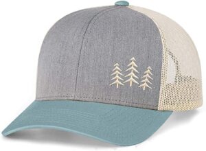 44n, snapback trucker hat, tree (heather grey/smoke blue/beige)