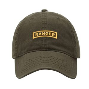 l8502-lxyb baseball cap men army ranger embroidered washed cotton dad hat baseball caps (green,7 5/8)