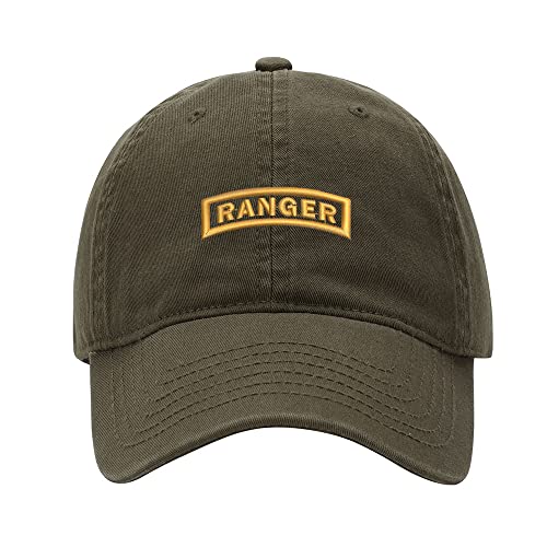 L8502-LXYB Baseball Cap Men Army Ranger Embroidered Washed Cotton Dad Hat Baseball Caps (Green,7 5/8)