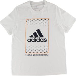 adidas Mens Badge of Sport Box Fade T-Shirt, White, Medium