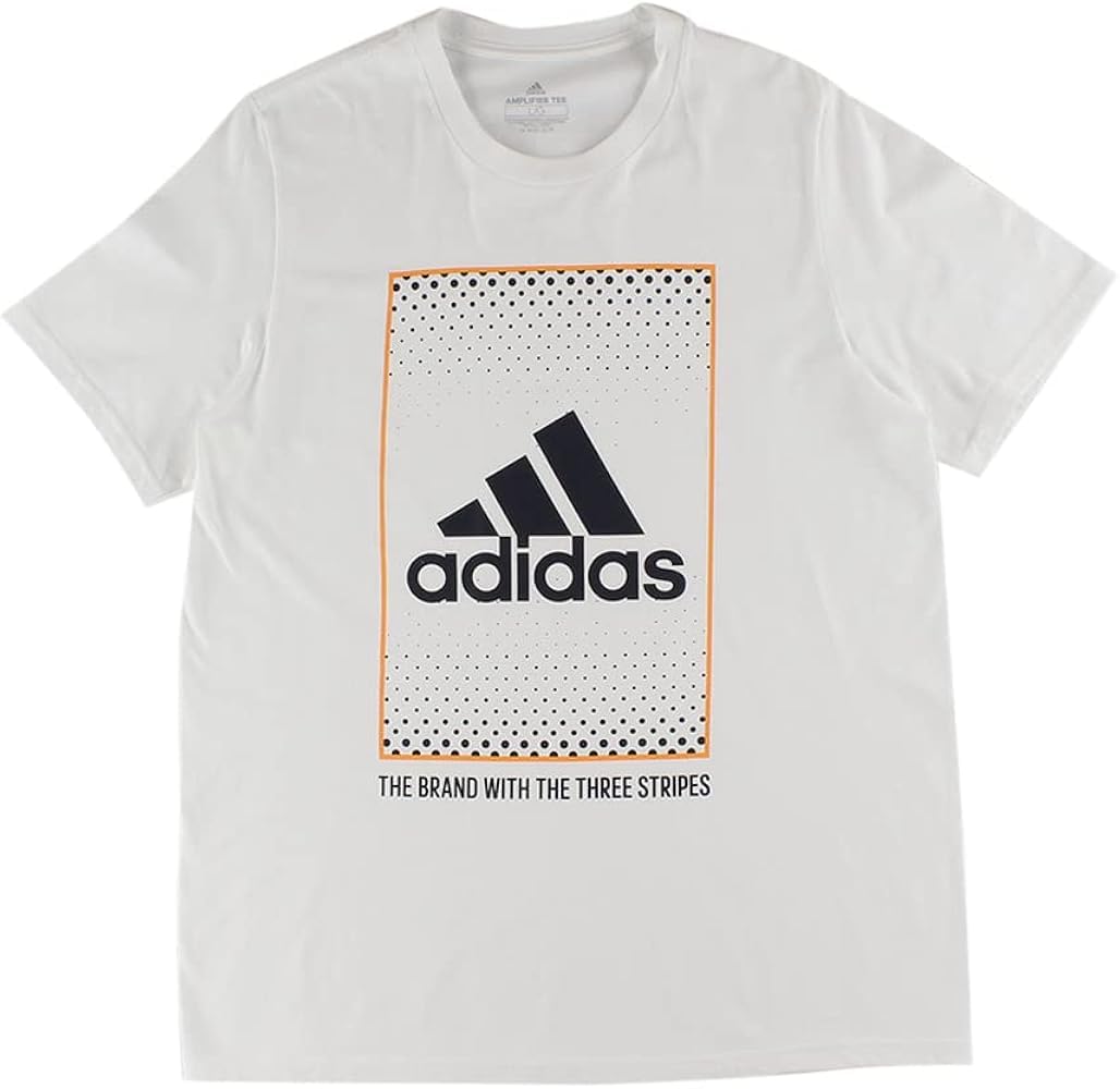 adidas Mens Badge of Sport Box Fade T-Shirt, White, Medium