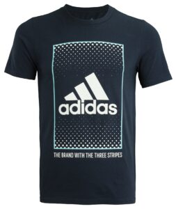 adidas men's box fade short sleeve t-shirt, small navy