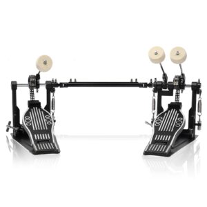 ktaxon double bass drum pedals, double chain drum step on hammer for drum set and electronic drums