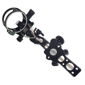 sas essence 019" bow sight with micro adjust detachable bracket with led sight light for archery compound bows hunting shooting (black, 5-pin)