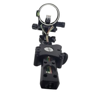 SAS Essence 019" Bow Sight with Micro Adjust Detachable Bracket with LED Sight Light for Archery Compound Bows Hunting Shooting (Black, 5-Pin)