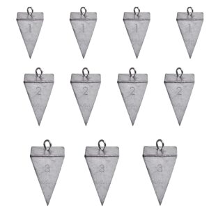 pyramid sinkers fishing weights fishing sinker, saltwater fishing weights sinkers for saltwater surf fishing gear tackle 1oz 2oz 3oz