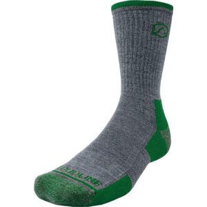 cloudline hiking socks - light cushion merino wool, seamless, moisture wicking, & breathable - large evergreen