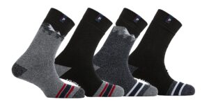 pajar men's full cushion crew thermal socks, moutain (4 pair), one size (7-12)