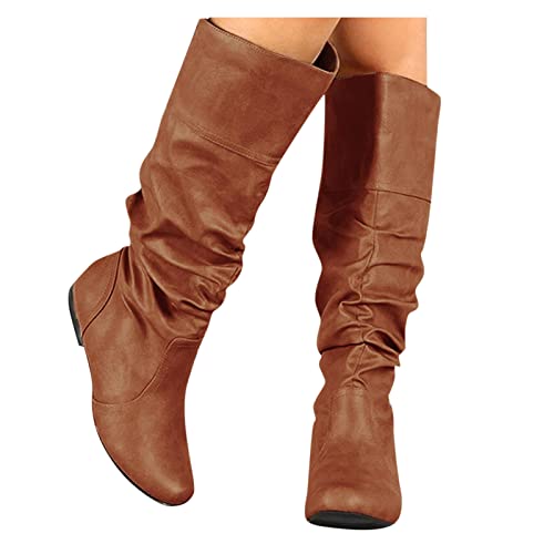 Womens Sandals, Hiking Boots Women Waterproof Women's Wedge Boots Zip Up Boots Low Wedge Booties Tennis Latin Boots Office Shoes for Women Brown