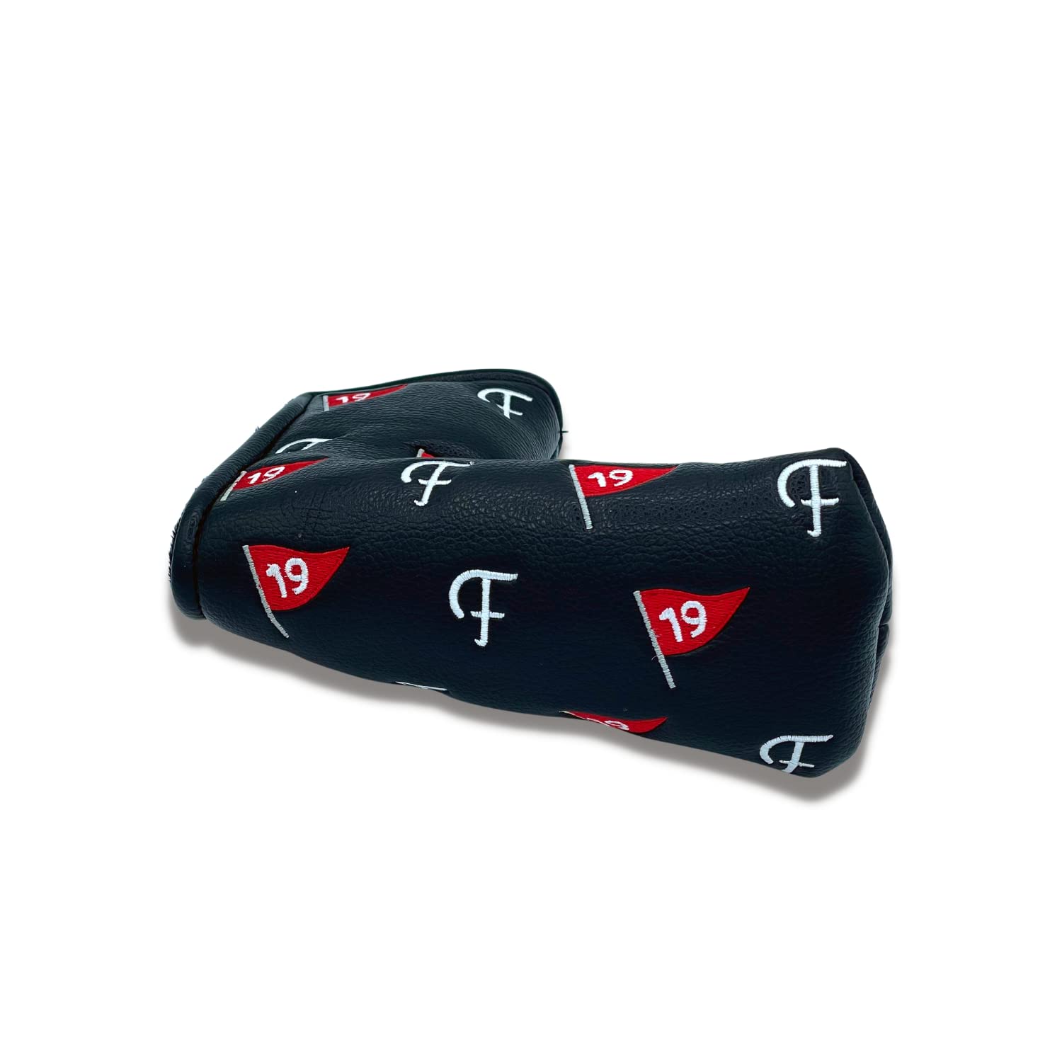 Fairway Golf | Blade Putter Cover | Premium Putter Headcover Protector with Strong Magnetic Closure | Fits Scotty Cameron Taylormade Odyssey etc. | 19th Hole Flag | Black