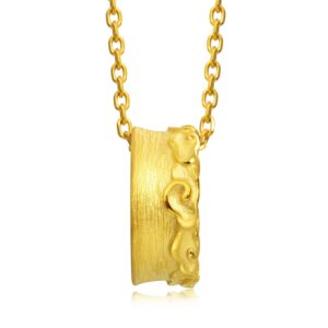 chow sang sang cultural blessings 999.9 24k solid gold price-by-weight 4.11g gold om mani padme hum pendant for men & women 89695p | [not include the necklace]