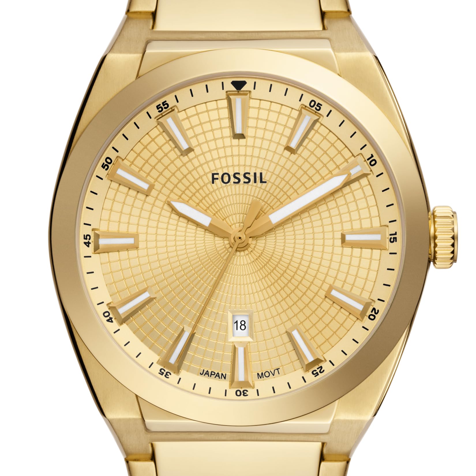 Fossil Men's Everett Quartz Stainless Steel Three-Hand Watch, Color: Gold (Model: FS5965)