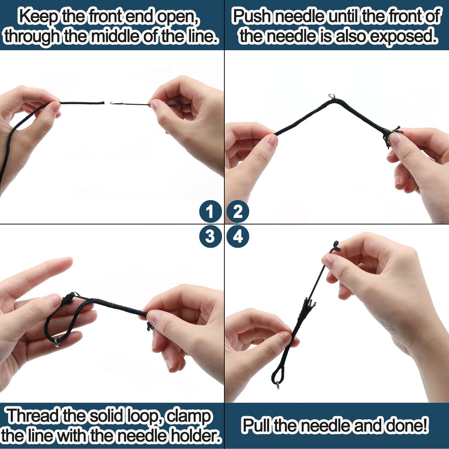 9KM DELIFE Reverse Latch Needle 6/7pcs for Assist Cord Fishing Rigging Needle Kit Tool Set Accessories Ring Splicing