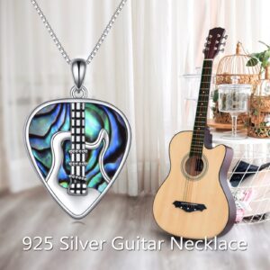 CUPENDA Guitar Pick Necklace Sterling Silver Guitar Necklace Music Jewelry Gifts for Women