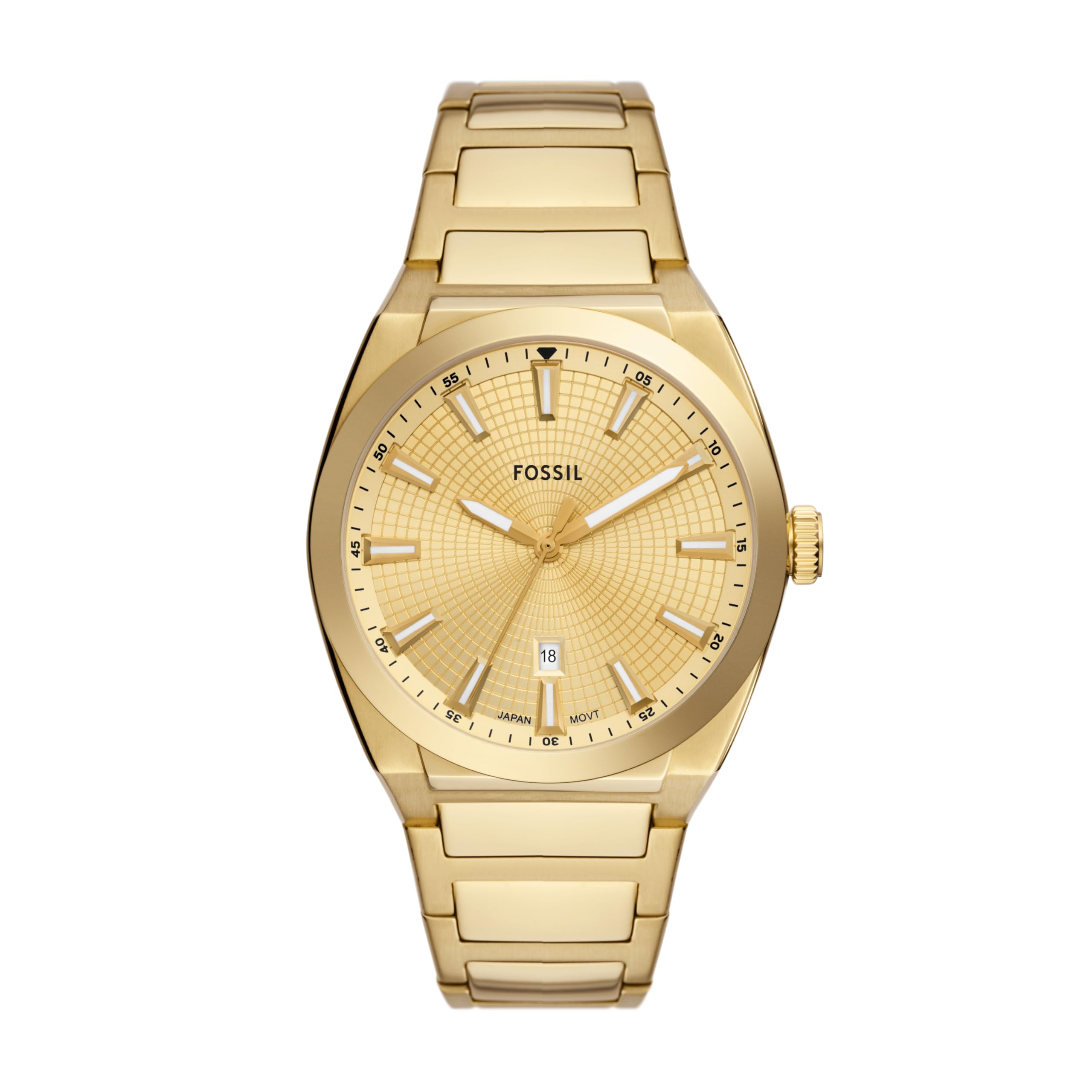 Fossil Men's Everett Quartz Stainless Steel Three-Hand Watch, Color: Gold (Model: FS5965)