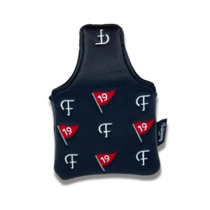 Fairway Golf | Mallet Putter Cover | Premium Putter Headcover Protector with Strong Velcro Closure | Fits Scotty Cameron Taylormade Odyssey etc. | 19th Hole Flag | Black