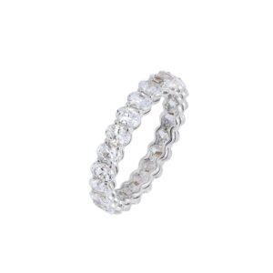 amazon essentials rhodium plated cubic zirconia stackable statement ring size 10, silver