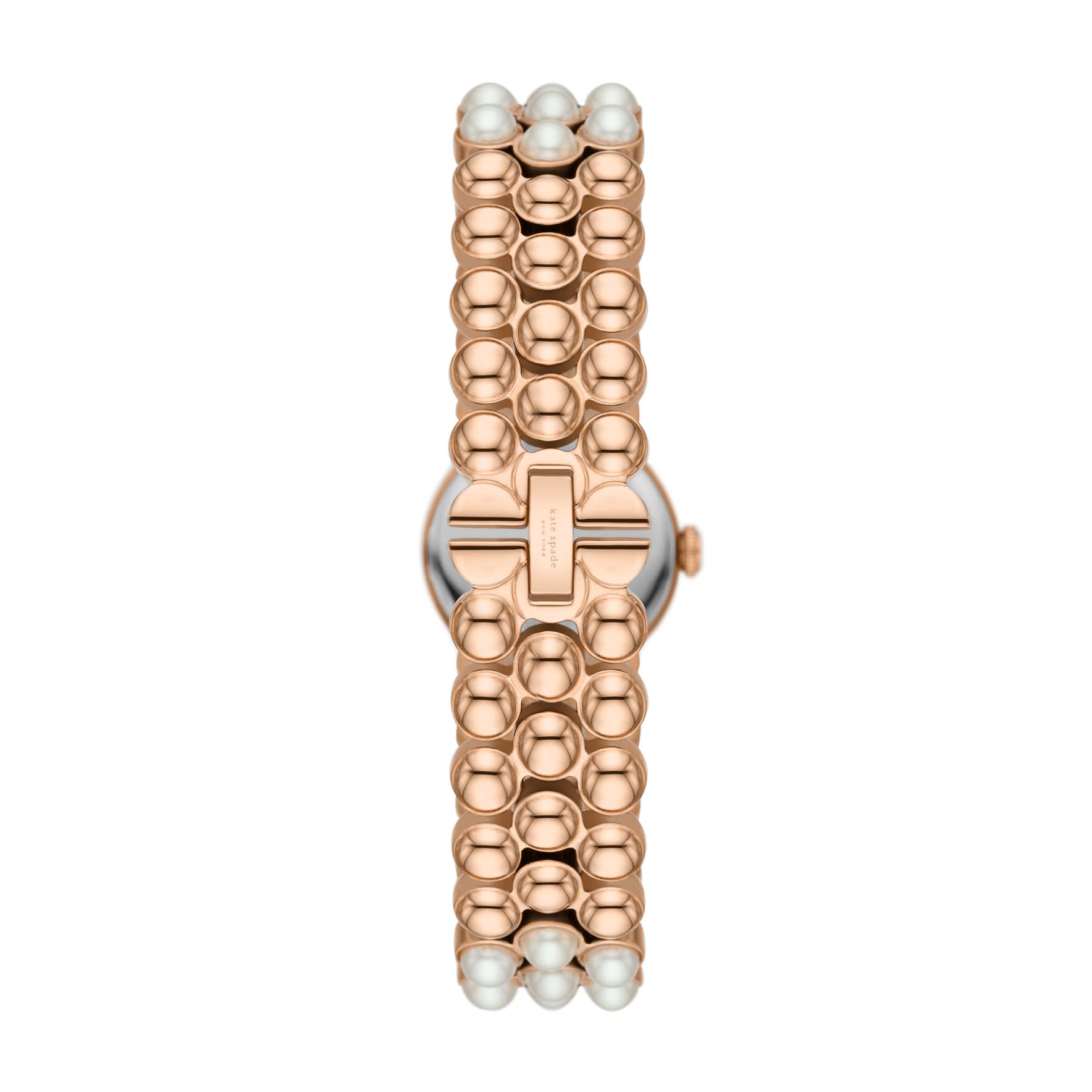 Kate Spade New York Women's Monroe Pearl Three-Hand Rose Gold-Tone Stainless Steel Bracelet Watch (Model: KSW1784)