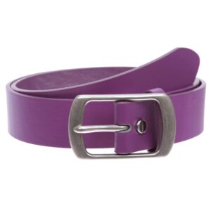 beltiscool women casual pu leather dress belt with square single prong buckle, purple | xl (38-40" waist)