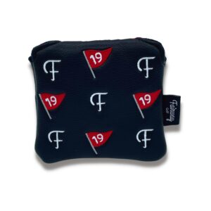 fairway golf | mallet putter cover | premium putter headcover protector with strong velcro closure | fits scotty cameron taylormade odyssey etc. | 19th hole flag | black