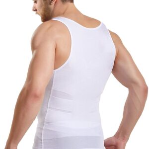 Mistirik 1Pcs Compression Shirts for Men - Mens Slimming Body Shaper Vest - Tight Tank Top for Men - Compression Shirt Tank Top (White, X-Large)