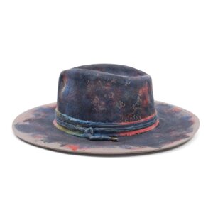 vintage wide brim distressed beach hat fedoras hat classic rancher for men women wide brim roll with lightning logo