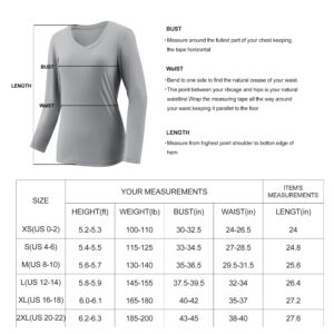 4-7 Pack Long Sleeve Shirts for Women,Moisture Wicking Shirts Long Sleeve Workout Tops for Women V Neck Hiking T-Shirts