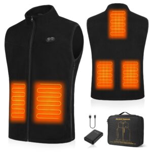 ecifee heated vest for men women with battery pack included, lightweight rechargeable collar fleece vest, windproof sleeveless jacket for travel hiking