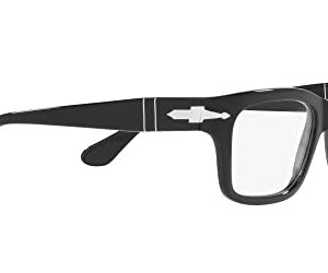 Persol PO3301V Rectangular Prescription Eyewear Frames, Black/Demo Lens, 57 mm