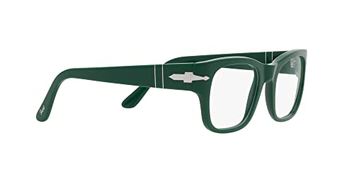 Persol PO3297V Rectangular Prescription Eyewear Frames, Green/Demo Lens, 52 mm