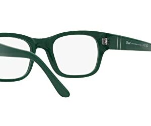 Persol PO3297V Rectangular Prescription Eyewear Frames, Green/Demo Lens, 52 mm