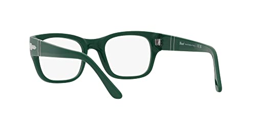 Persol PO3297V Rectangular Prescription Eyewear Frames, Green/Demo Lens, 52 mm