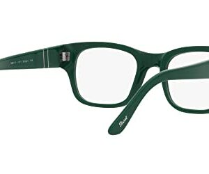 Persol PO3297V Rectangular Prescription Eyewear Frames, Green/Demo Lens, 52 mm