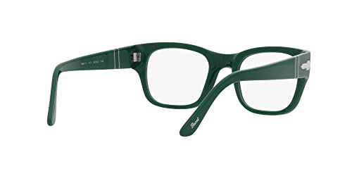 Persol PO3297V Rectangular Prescription Eyewear Frames, Green/Demo Lens, 52 mm