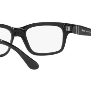 Persol PO3301V Rectangular Prescription Eyewear Frames, Black/Demo Lens, 57 mm