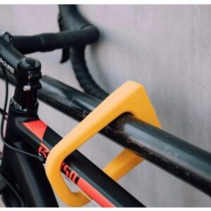 MGUOTP Bicycle Lock Bicycle Silicone U-Lock Mountain Bike Anti Theft Lock Universal Aluminum Waterproof Anti-Collision Portable Bicycle Lock-Yellow Bike Lock (Color : Red) (Color : Yellow)