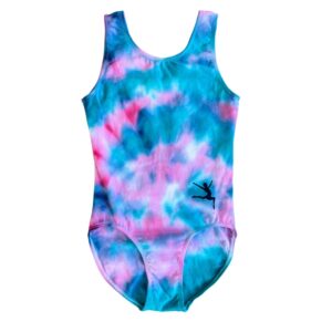 GymnasticsHQ DIY Tie Dye Leotard Kit - Pink & Turquoise - Makes cute, custom leotard for girls gymnastics (Adult Small)