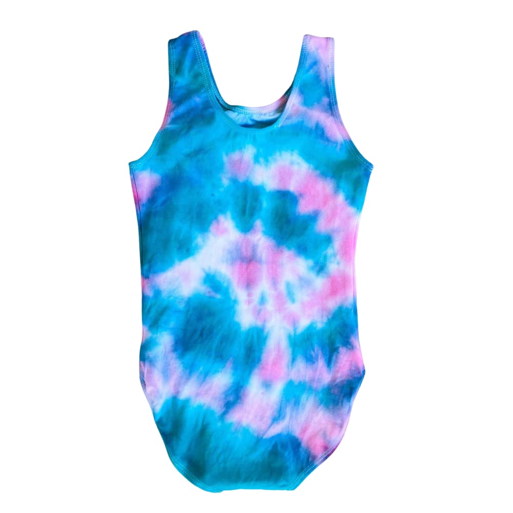 GymnasticsHQ DIY Tie Dye Leotard Kit - Pink & Turquoise - Makes cute, custom leotard for girls gymnastics (Adult Small)