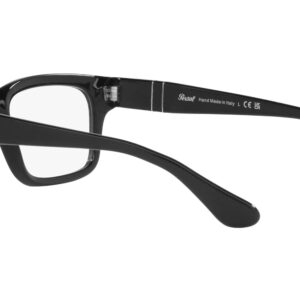 Persol PO3301V Rectangular Prescription Eyewear Frames, Black/Demo Lens, 57 mm