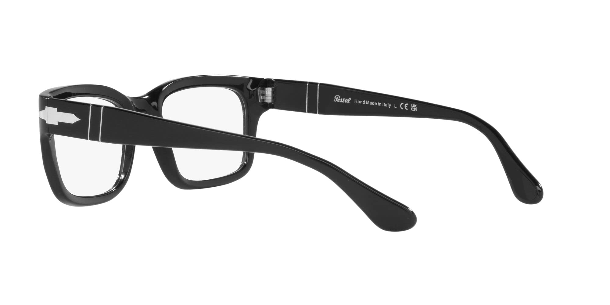 Persol PO3301V Rectangular Prescription Eyewear Frames, Black/Demo Lens, 57 mm