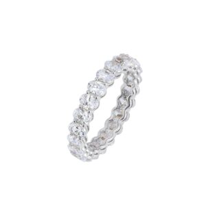 amazon essentials rhodium plated cubic zirconia stackable statement ring size 9, silver