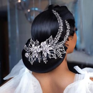 lovfoiver wedding head pieces crystal bridal hair clips women's handmade bridal rhinestone wedding party hair accessories