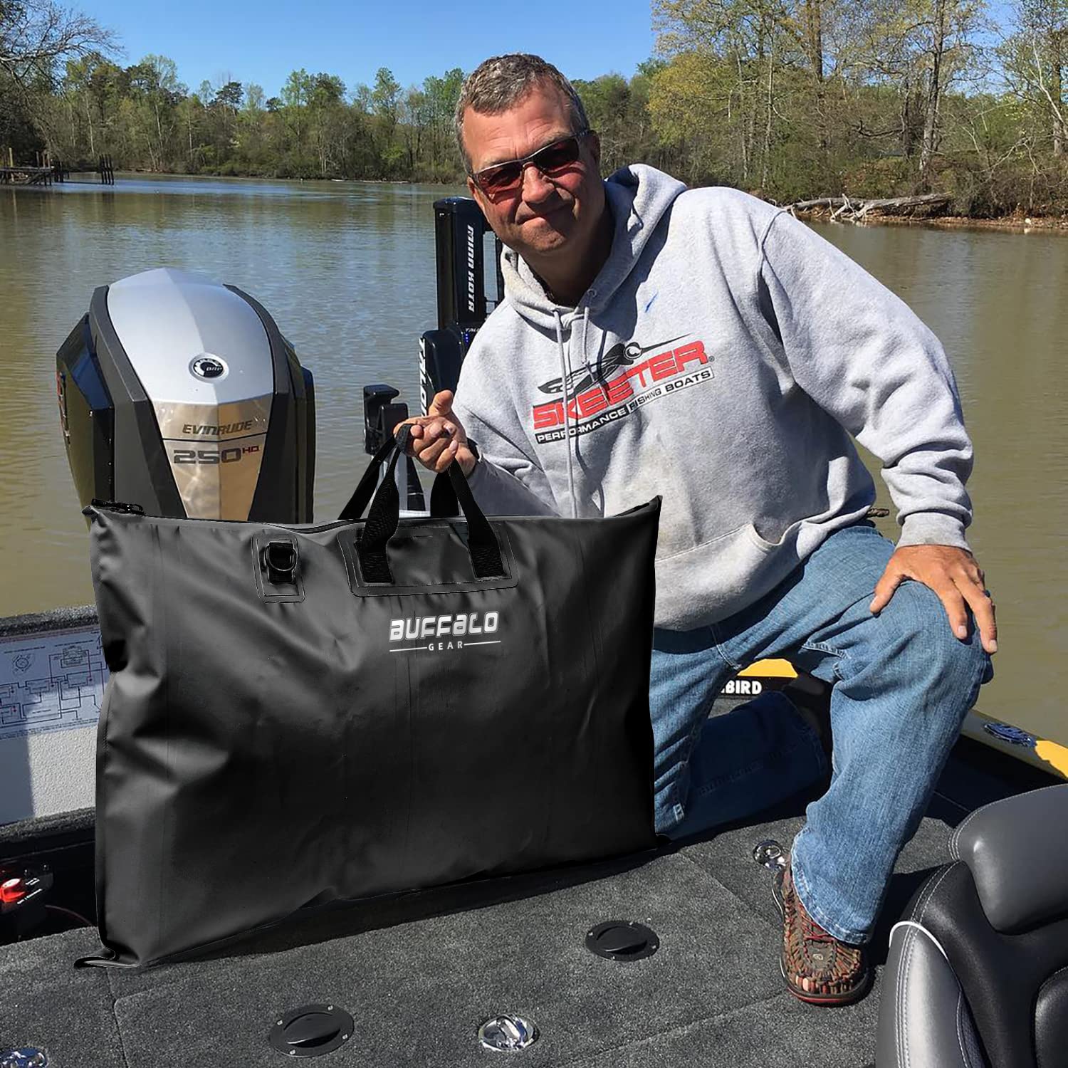 Buffalo Gear Fish Tournament Weigh in Bag for Bass Fishing - 32×19.7in Heavy Duty Fish Bag for Caught Fish Waterproof,Leakproof,Puncture Resistant