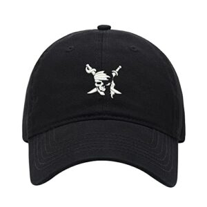 l8502-lxyb baseball cap men pirate skull with swords embroidered washed cotton dad hat baseball caps (black,7 5/8)