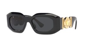 versace man sunglasses black frame, dark grey lenses, 53mm